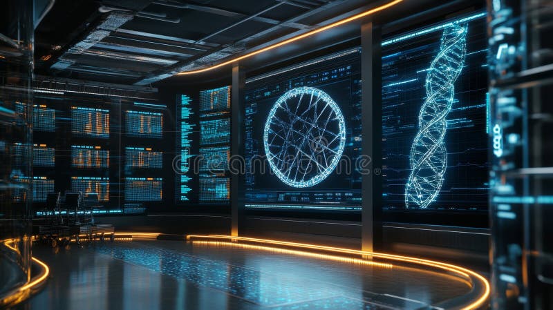 High-tech 3D Visualization of DNA Structures Displayed on Modern ...