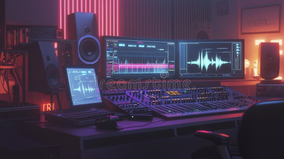 Cutting-edge Recording Studio Setup Home Office Digital Media Modern ...