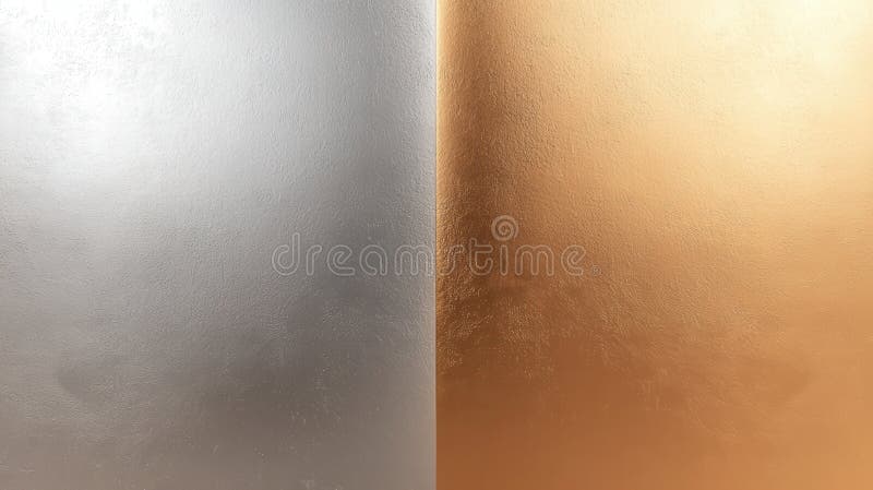 Metallic Texture Contrast Silver and Copper Abstract Art Studio Setting Minimalist View Stock ...