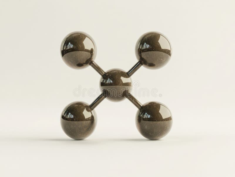 Minimalistic 3D Model of a Molecule on White Background Stock ...