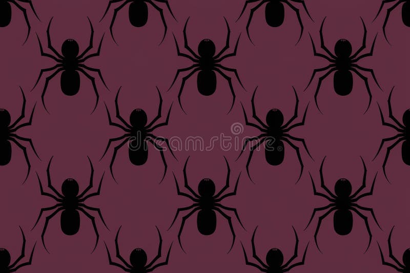 Black Spider Pattern Dark Maroon Background - Spooky Halloween Design ...