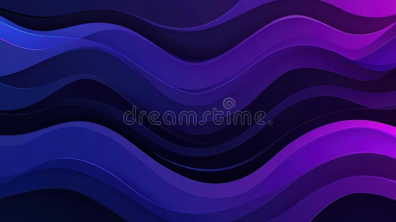Explore a Stunning Dark Purple Gradient with a 3D Wave Pattern, Perfect ...