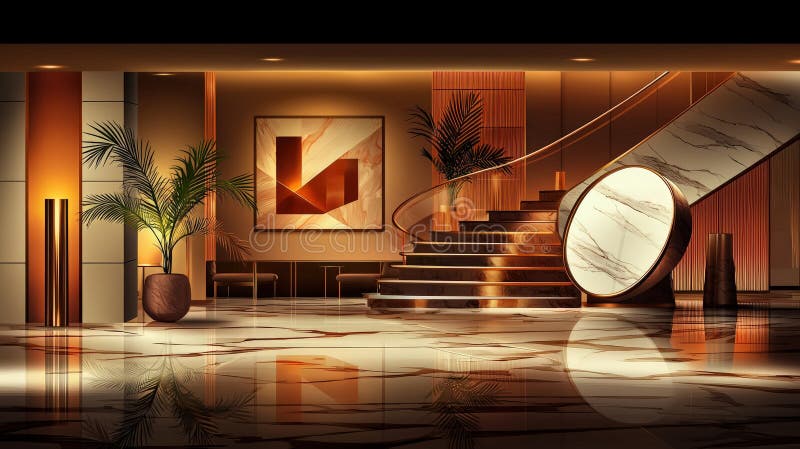 Lobby Interior Angled Design