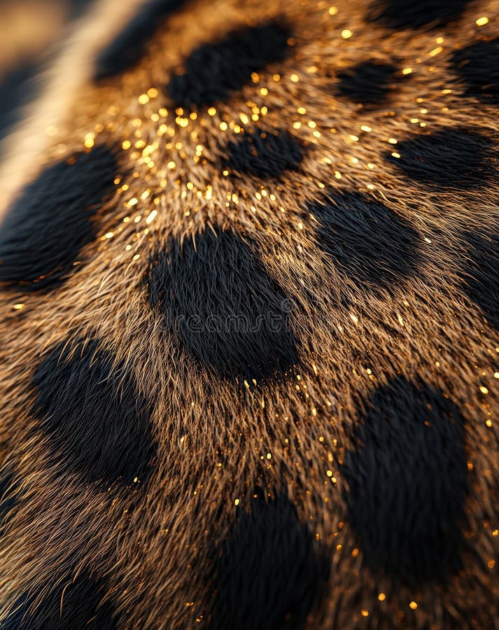 Close-Up of Leopard Fur with Distinct Spots and Texture Detail Stock ...