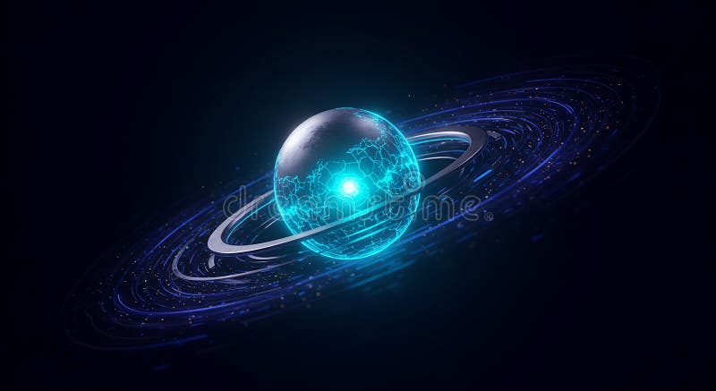 Explore a Stunning Digital Art Representation of a Glowing Planet with ...
