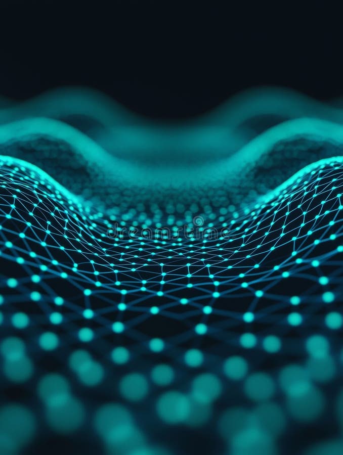 Futuristic Digital Network with Waves of Light Representing Internet ...