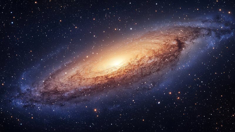 Stunning Galaxy in Space: Bright Core, Spiraling Arms, and Distant ...