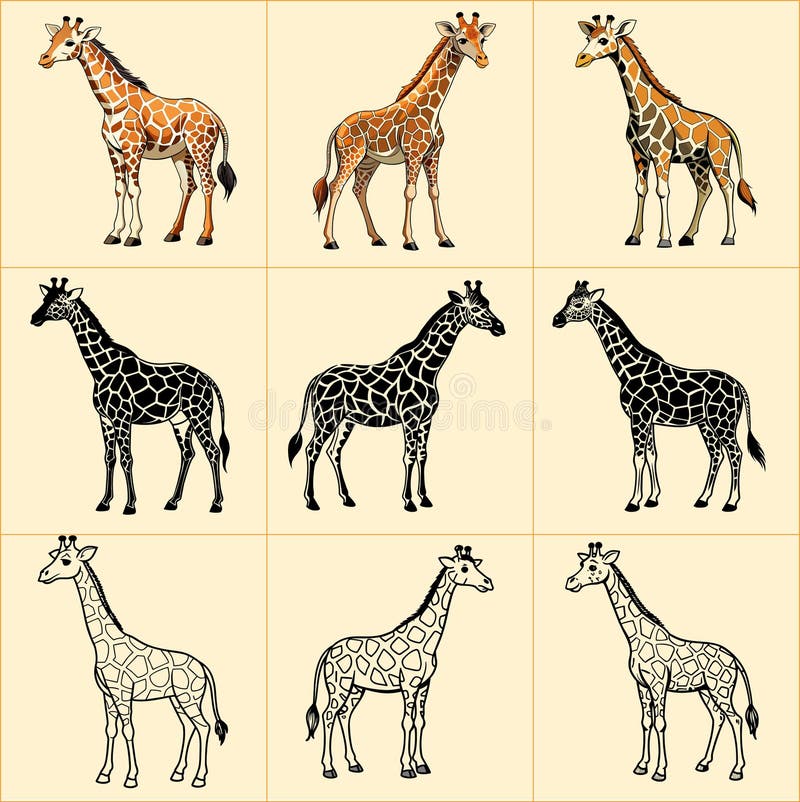 Graceful Giraffe: Vector Art Illustratioon. Stock Vector - Illustration ...