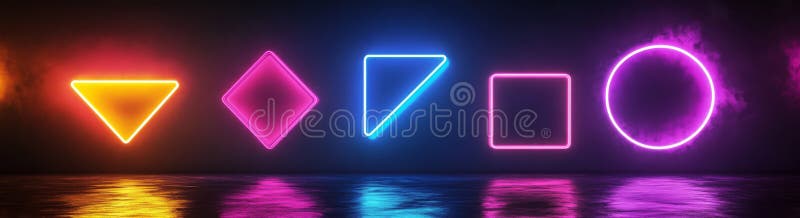 Explore a Stunning Retro Neon Shape Collection Featuring Distinct Light ...