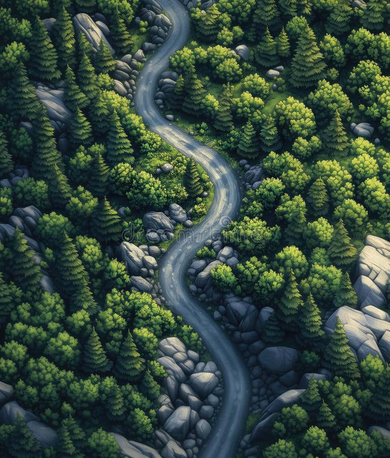 Mountain Forest Path RPG Map - Wilderness Valley Road Battlemap for ...