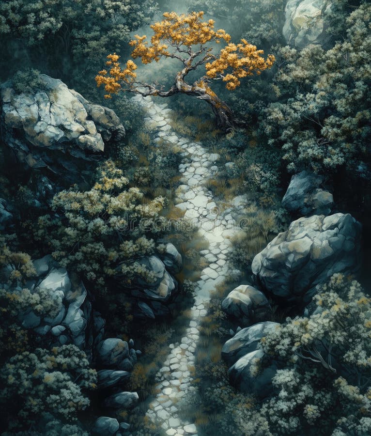 Mountain Forest Path RPG Map - Wilderness Valley Road Battlemap for ...