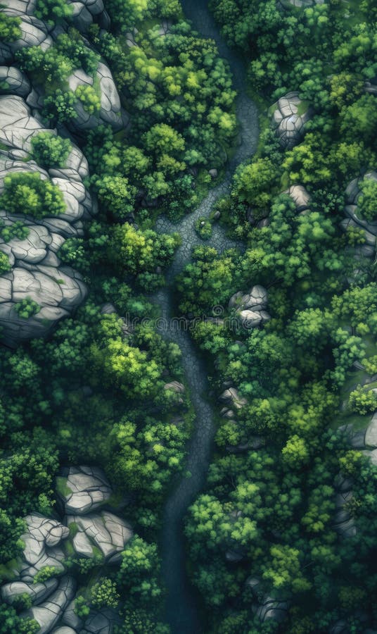 Mountain Forest Path RPG Map - Wilderness Valley Road Battlemap for ...