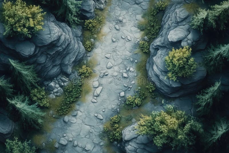 Mountain Forest Path RPG Map - Wilderness Valley Road Battlemap for ...