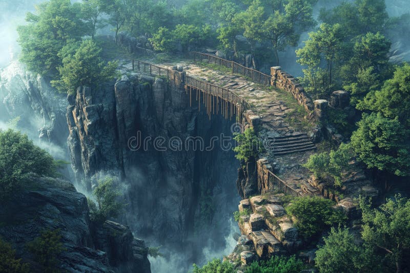 Mountain Forest Path RPG Map Valley River Cliff Wilderness Road ...