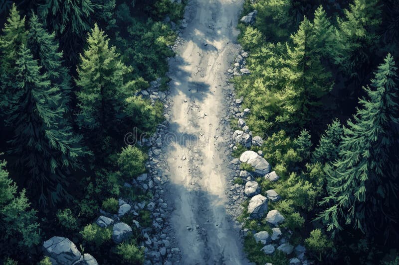 Mountain Forest Path RPG Map - Wilderness Valley Road Battlemap for ...