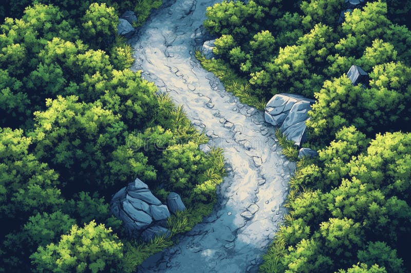 Mountain Forest Path RPG Map - Wilderness Valley Road Battlemap for ...