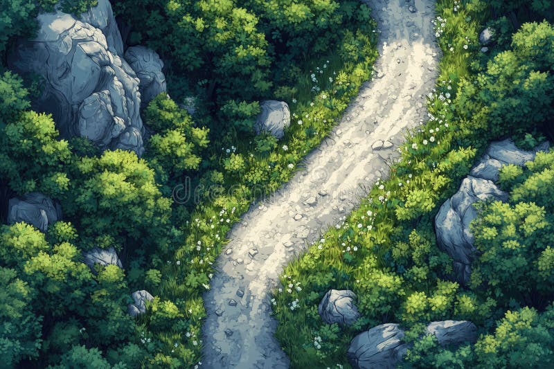 Mountain Forest Path RPG Map - Wilderness Valley Road Battlemap for ...