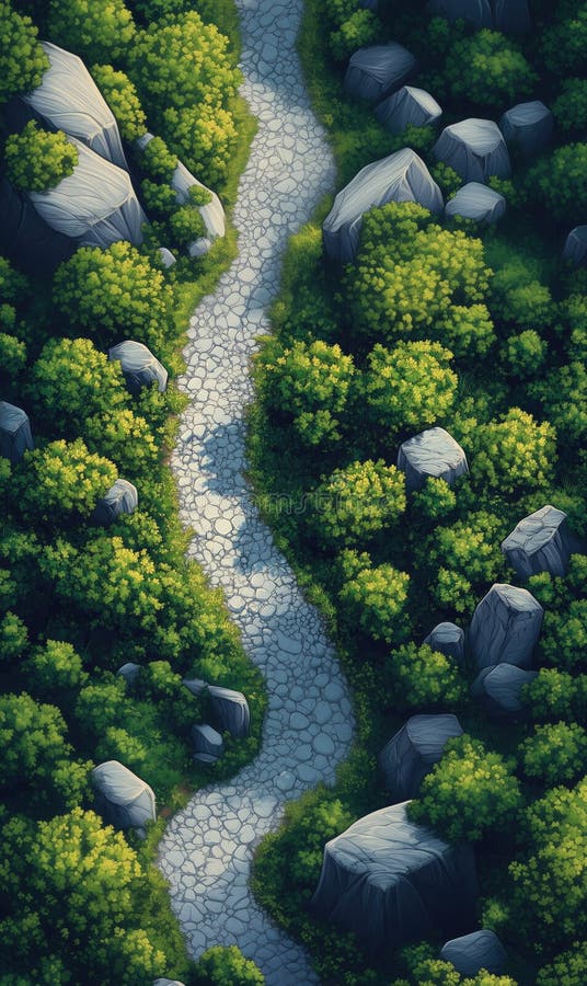 Mountain Forest Path RPG Map - Wilderness Valley Road Battlemap for ...