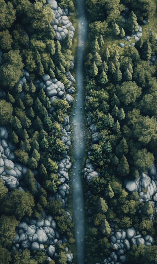 Mountain Forest Path RPG Map - Wilderness Valley Road Battlemap for ...