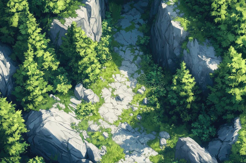 Mountain Forest Path RPG Map - Wilderness Valley Road Battlemap for ...