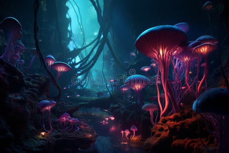 Explore a Subterranean World Where Stock Illustration - Illustration of ...