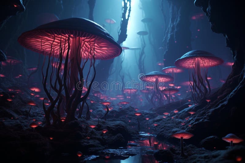 Explore a Subterranean World Where Stock Illustration - Illustration of ...