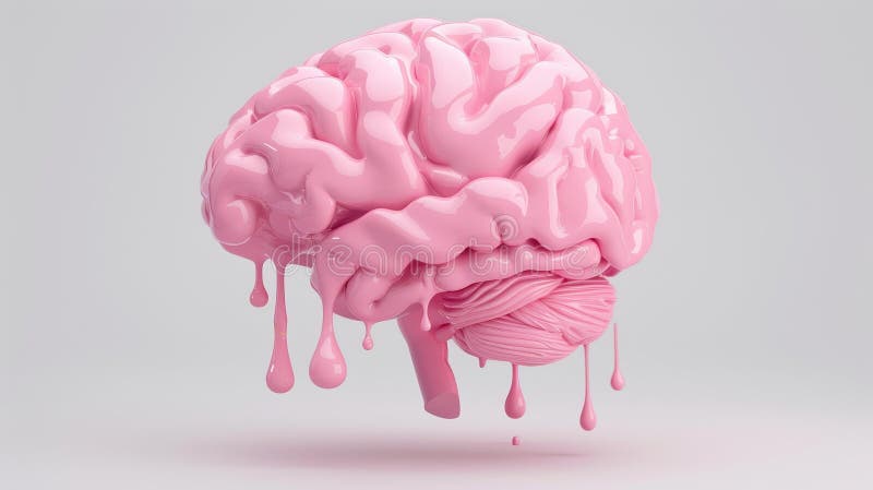 Explore a Surreal Digital Art Piece Featuring a Melting Brain Immersed ...