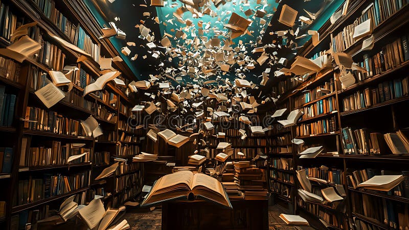 Explore a Surreal Library Where Books Dance and Rearrange Their Pages ...