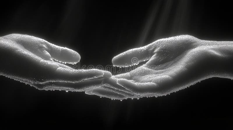 The Power of Two Hands Reaching Stock Illustration - Illustration of ...