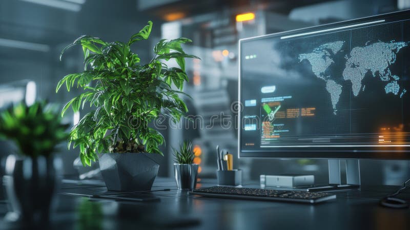 Transforming Your Workspace with Smart Digital Business Solutions, Featuring a Plant in a Pot on ...