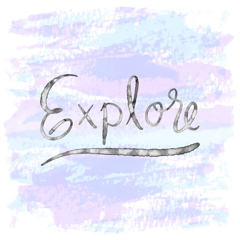 Explore Text with Blue and Green Round Watercolor Stock Illustration ...