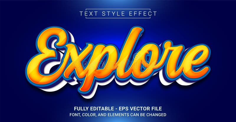 Explore Text Style Effect. Editable Graphic Text Template Stock Vector ...