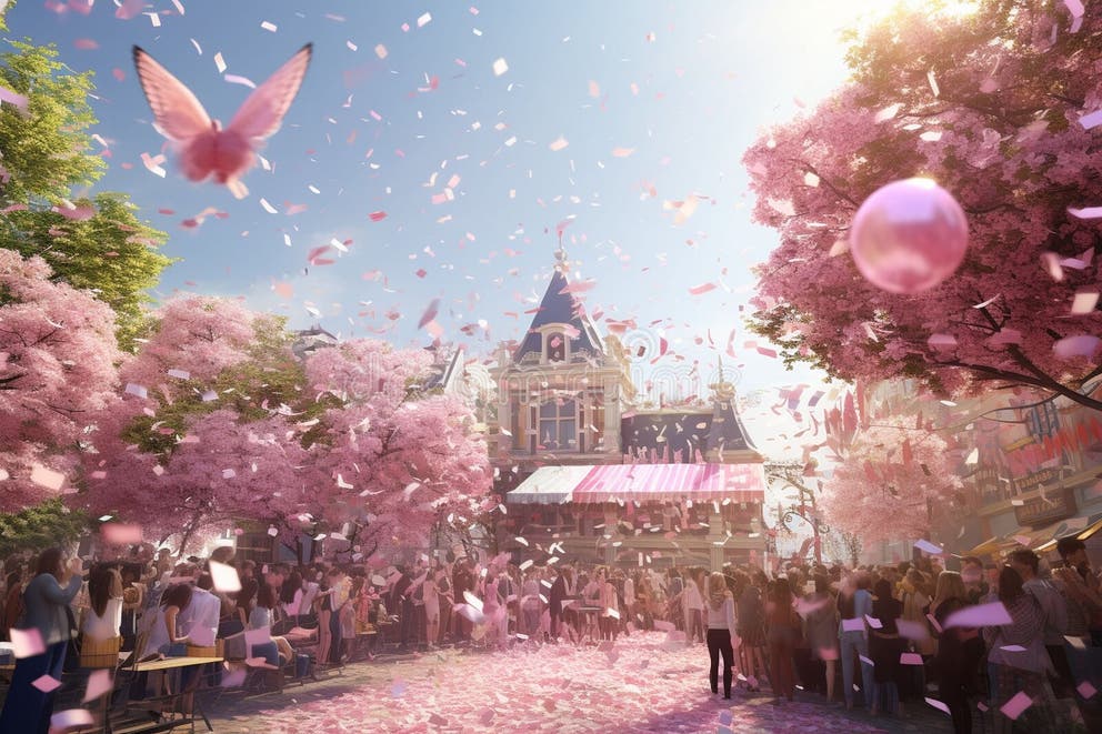 Explore the Theme of Springtime Celebrations Stock Illustration ...