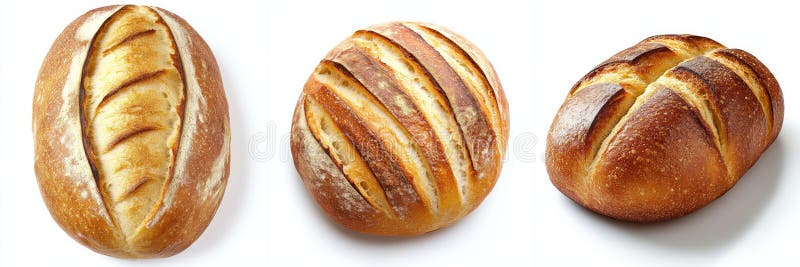 Explore Three Types of Delightful Freshly Baked Breads Stock Photo ...