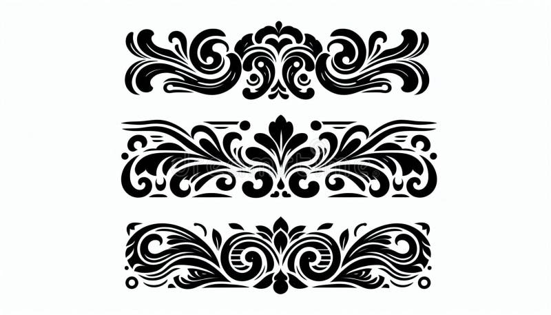 Timeless French Decorative Element Silhouette: Classic Motif for ...