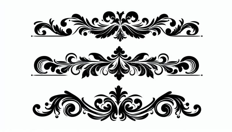 Timeless French Decorative Element Silhouette: Classic Motif for ...