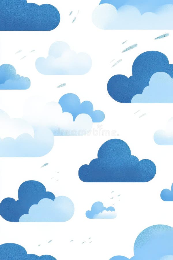 Explore a Tranquil Cloud Pattern Illustration, Featuring Soft Shades of ...
