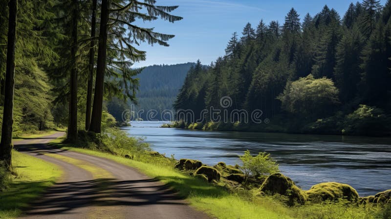 Explore the Tranquil Riverside Trail Surrounded by Lush Green Forests ...