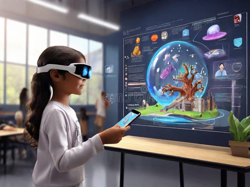 Learning Beyond Limits: Augmented Realities in Education Stock Illustration - Illustration of ...