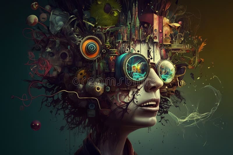 Explore this Unique Artwork of a Woman with Gears Abstract Art ...