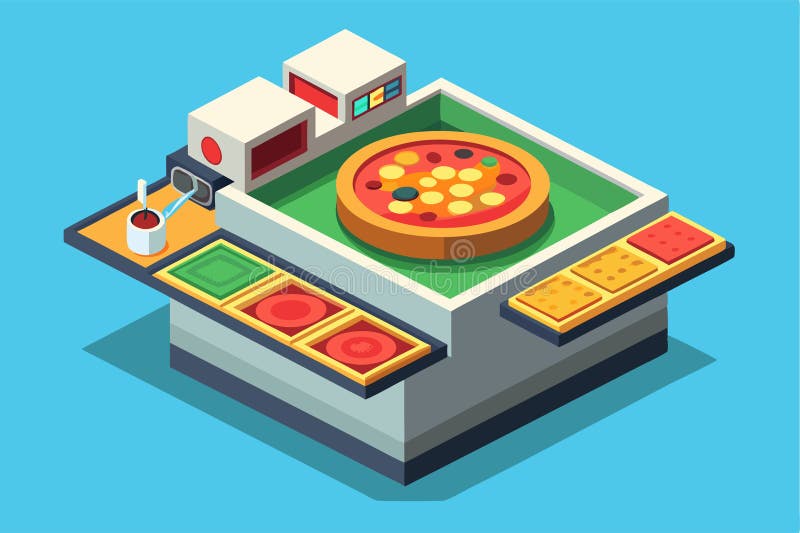 Explore a Unique Isometric Illustration of a Customizable Pizza Maker ...