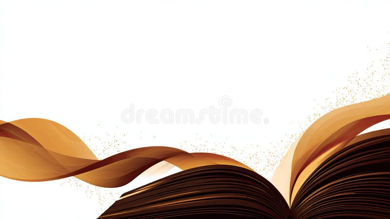 Abstract Open Book with Brown and Orange Wave Pattern Stock ...