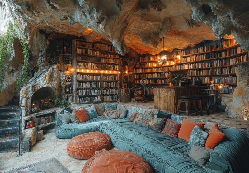Explore a Unique Underground Cave Featuring a Cozy Home Theater ...
