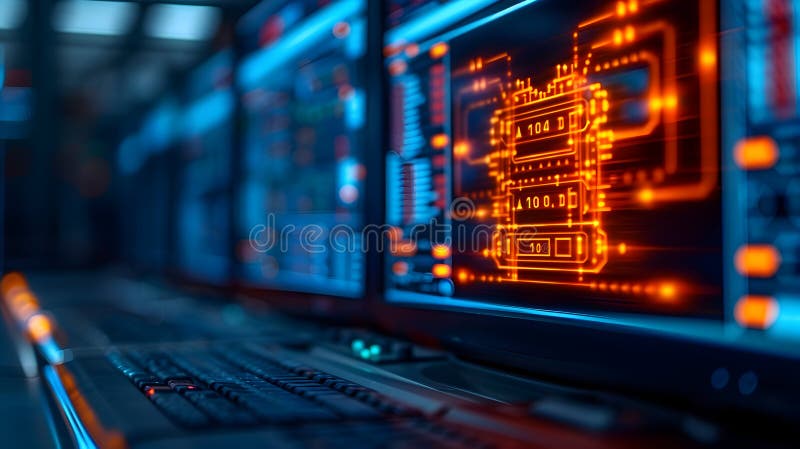 Computer Screen Displaying Modeling Software Stock Illustration ...