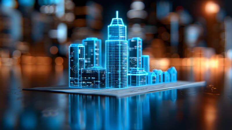 Concept Holo Blue Render Miniature Model Maquet Stock Illustration ...