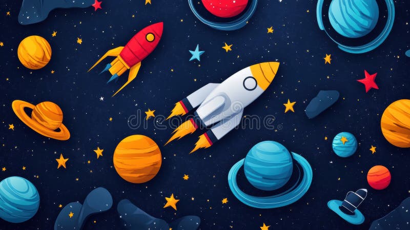 Explore the Universe with a Vibrant Space-themed Sticker Pack Featuring ...