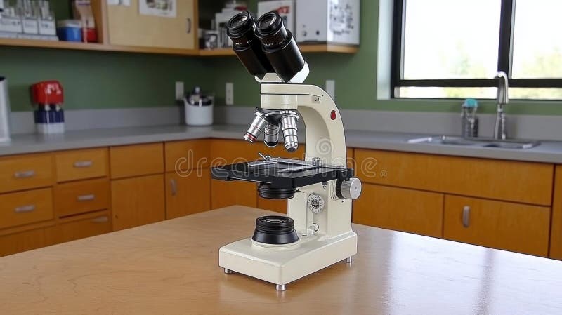 Explore Unseen World, Microscope on Table in Laboratory with Science ...