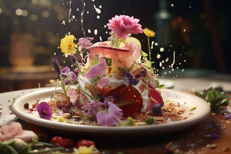 Explore the Use of Flowers in Culinary Arts Stock Illustration ...