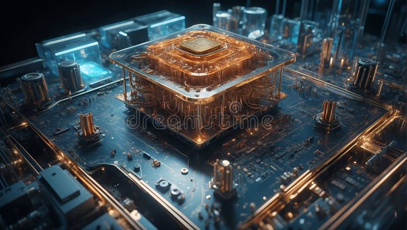 Qubit Elysium: AI-Generated Quantum Realms. AI Generate Stock ...