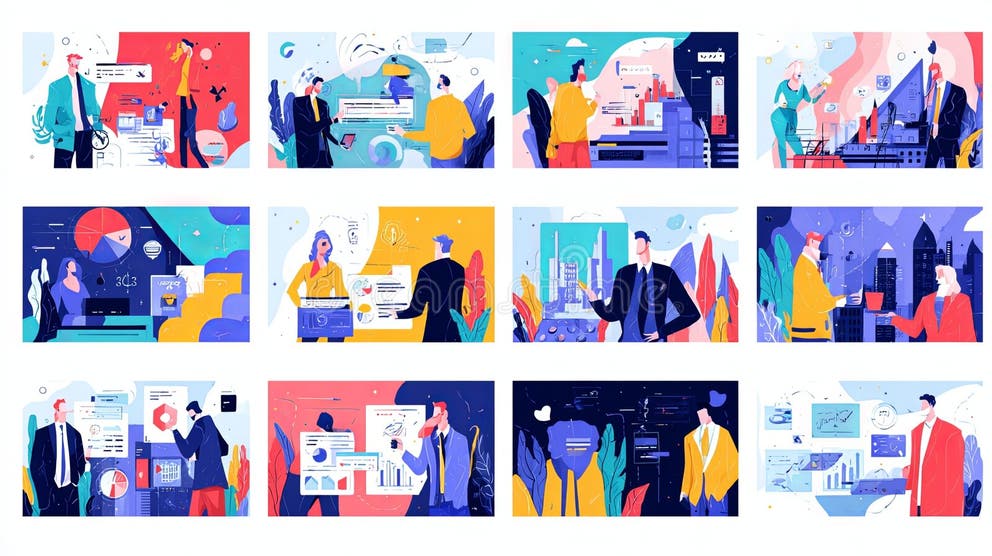 Diverse Business People Illustrations Mega Collection Stock Image ...